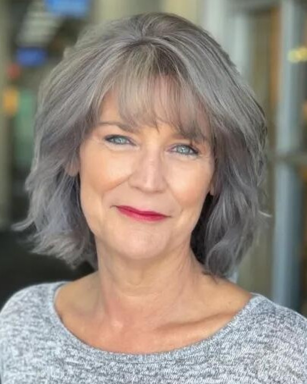 12" Fashionable Gray Human Hair Mature Women's Wigs Half Wig | D4 JJB146