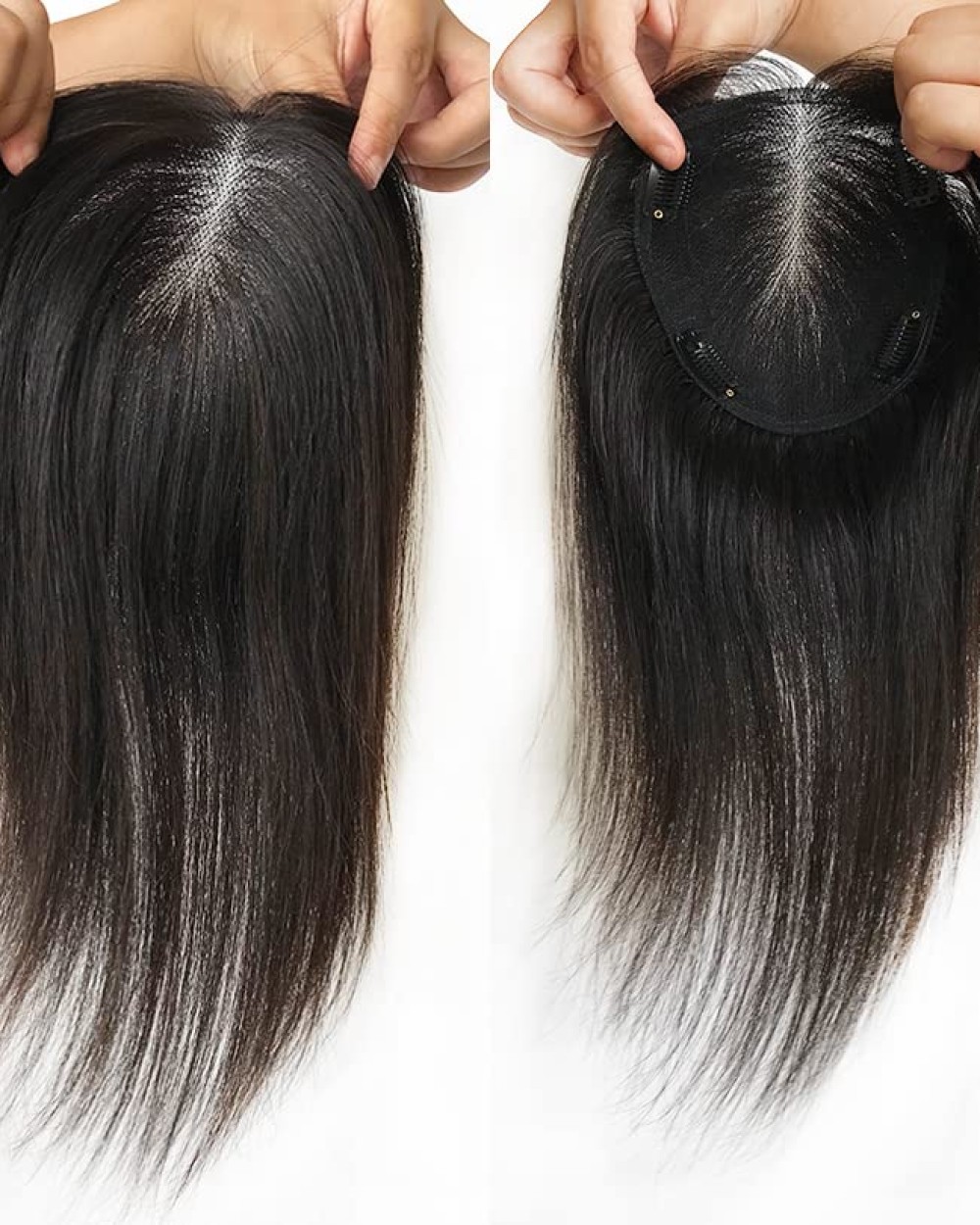 100% Human Hair Toppers, Women's Hairpiece, Clip In Topper, Handmade ...